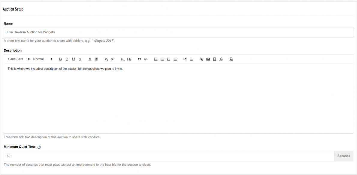 Reverse Auction Software